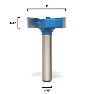 Sabre Tools CNC Spoilboard Surfacing Router bit Planer for Slab Flattening and Planing (1/4” S, 1” D, 1/4” H)