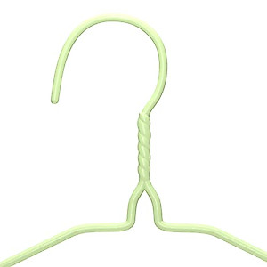 Kabudar Kids Hangers Cute Childrens Hanger Space Saving Kids Metal Hanger with Plastic Coating Baby Clothes Hanger 20 Pack (Green)