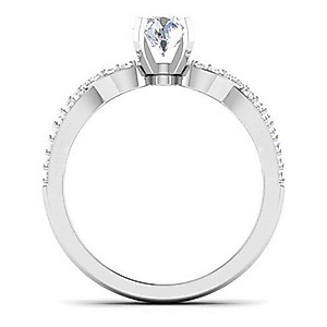 Aihpos Twisted Infinity Engagement Rings for Women Platinum Plated Silver, 1-1/4 Carat(ctw) Round Moissanite Anniversary Wedding Promise Rings (6)