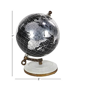 Deco 79 Modern Plastic Globe, 5" x 5" x 7", Black