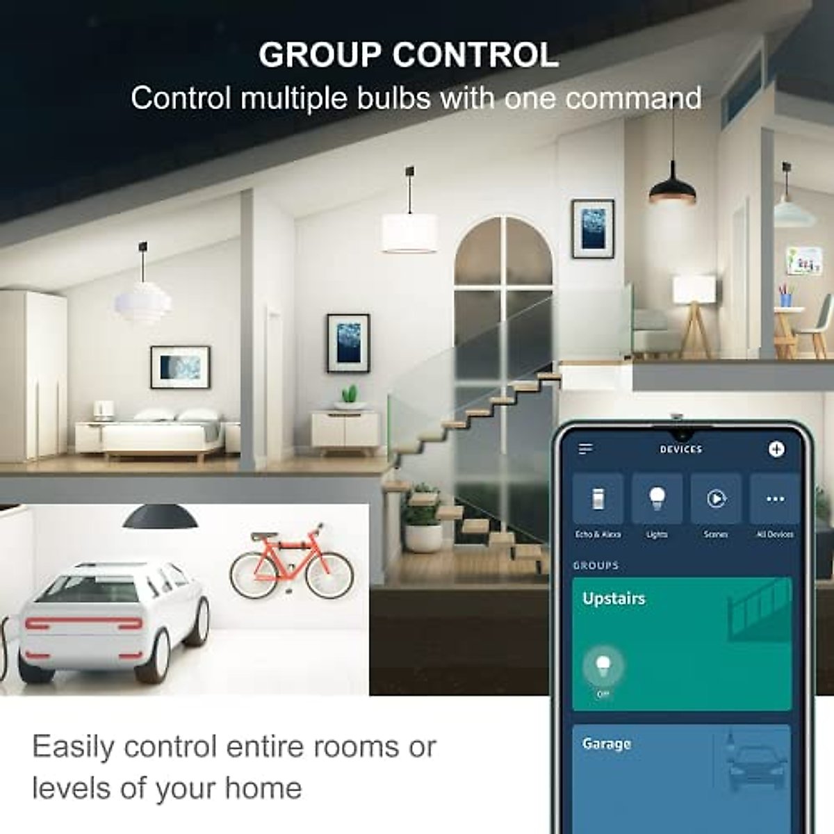 Sengled Alexa Light Bulbs 100W Equivalent, Smart Light Bulbs 1500LM Bluetooth Mesh, Smart Bulbs That Work with Alexa Only, A19 5000K Dimmable LED Bulb 100W, High Brightness, No Hub Required, 4 Pack
