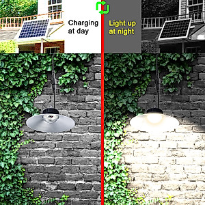 Solar Powered Grow Light Full Spectrum Growing Lamp 139 LEDs for Outdoor Indoor Garden Greenhouse Potted Various All Stage Plants Waterproof Hanging Sunlike Growth Lights, Auto On Off, Remote Control