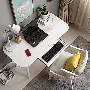 Modern Simple Style Computer Desk,Solid Wood Ergonomic Sturdy Office Desk Writing Desk for Home Office,Pc Table Notebook Study Table Workstation