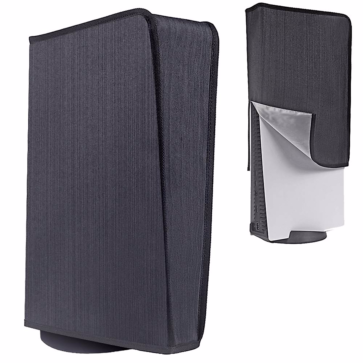 PS5 Nylon Comfortable Lining Dust Case, Anti-Scratch Waterproof Cover for Playstation 5 Digital Edition/Ultra HD Console (Ultra HD&Digital Edition, Black 4)