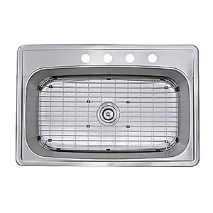 Nantucket Sinks NS3322-8 33" Rectangle Single Bowl S. Steel Kitchen Sink