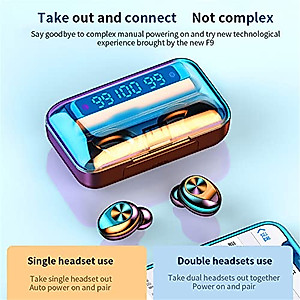 Wireless Earbug Bluetooth 5.0 Headphones, Hi-Fi Sound Quality Wireless Earphones with Wireless Charging Case Digital LED Intelligence Display, IPX7 Waterproof Sports Headset in-Ear with Mic