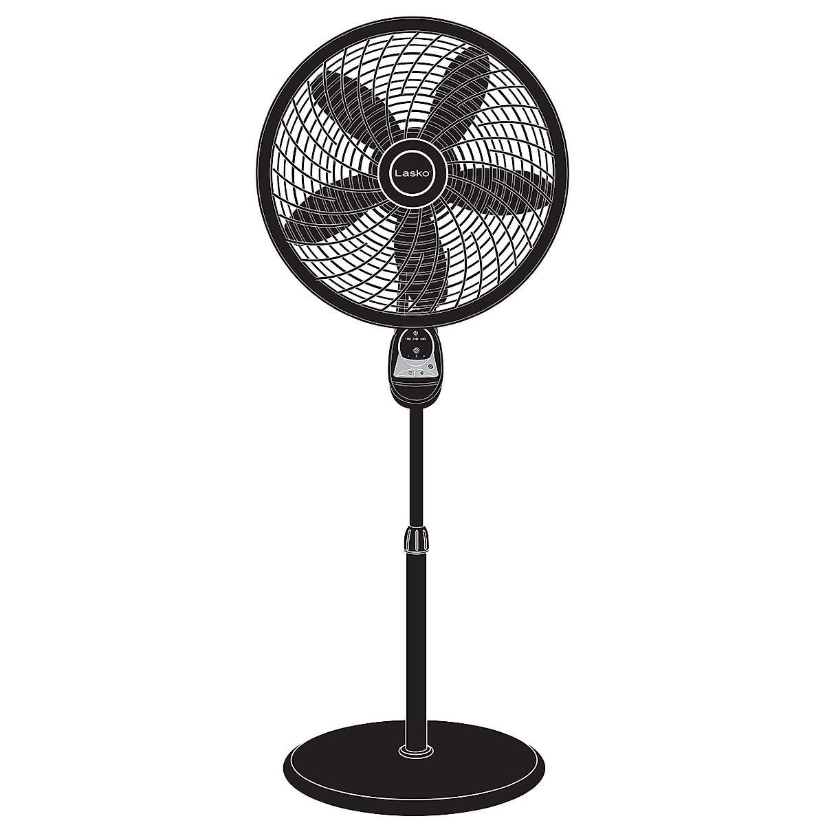 Lasko 1843 18″ Remote Control Cyclone Pedestal Fan with Built-in Timer, Black Features Oscillating Movement and Adjustable Height