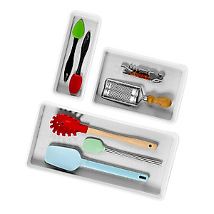 madesmart Classic 3-Tray Bin Pack - White | CLASSIC COLLECTION | Multi-Purpose Storage | Soft-grip Lining and Non-slip Rubber Feet | Durable | BPA-Free