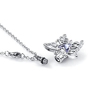 LuxglitterLin Butterfly Urn Necklace for Ashes for Ashes Animal Cremation Jewelry Keepsake Memorial Pendant Jewelry for Women Girls