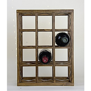Victoria Wine Rack 12 Bottles Solid Pine Pecan Stain (Pecan)