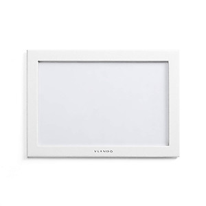 Vlando Jewelry Tray - Faux Leather Glass-top Jewelry Storage Organizer - Earring Necklace Bracelet Ring Display Desktop Drawer Chest, 4-Layer w/Clear Lid, White