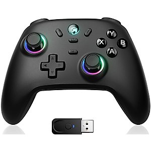 ECHTPower Wireless PC Gaming Controller - Hall Effect Joystick, 2.4G & Wired 1000Hz Polling Rate, 800mAh Battery, Adjustable Turbo/Vibration - for PC/Switch/iOS/Android