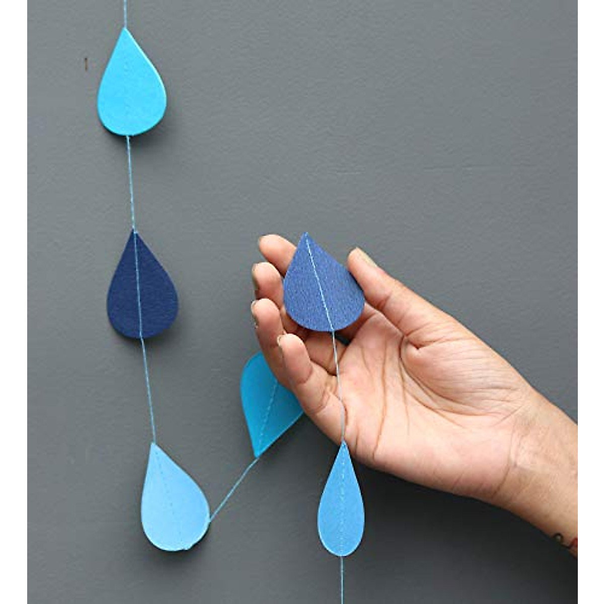 Boston Creative Company Raindrop Garland Paper Raindrops Raindrop Paper Garland Nursery Decor April Showers Spring Garland Raindrop Baby Shower #GAR_052