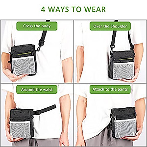 Left&Right - Dog Clicker Training Kit,Dog Training Treat Pouch and Dog Clickers,Dog Treat Bag with Clicker Training for Dogs,Pet Treat Bag with Waist Belt Shoulder Strap Poop Bag Dispenser-Black