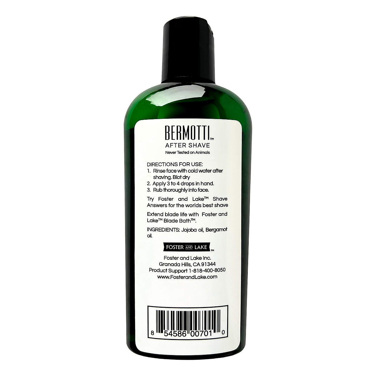 Foster and Lake - BERMOTTI After Shave, 2 Pack - 4 oz- No Burn & All Natural Soothing Skin Moisturizer