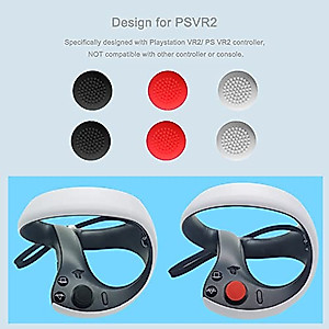 (2 Sets) Miimall Compatible for Playstation VR2 Controller Cover, Soft Anti-Slip Controller Rubber Silicone Protector Case Cover for PSVR2, Joystick Caps for PS VR2 Thumb Grip Caps-Black