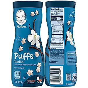 Gerber Puffs Variety Pack, 1 Banana, 1 Vanilla, 1 Blueberry, 3 CT