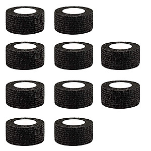 Etopar 10 X Self Adhesive Cohesive Wrap Bandages Strong Elastic First Aid Tape Black for Wrist Ankle Sport 2.5m x 5cm