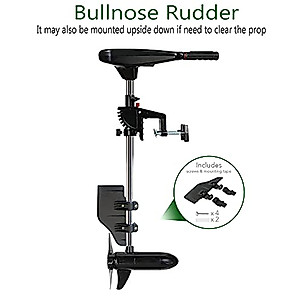 Bullnose Rudder clamp on boat rudder fits a 1.125" transom trolling motor shaft. Commonly used for, inflatable Pontoon, Pelican Bass Raider 10E, fishing Kayak, Canoe, Jon boat, etc. USA Manufactured