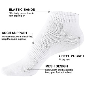 Cozi Foot 10 Pairs Women Ankle Socks Athletic Soft Low Cut Socks (Shoe Size: 5-8, C01-White)