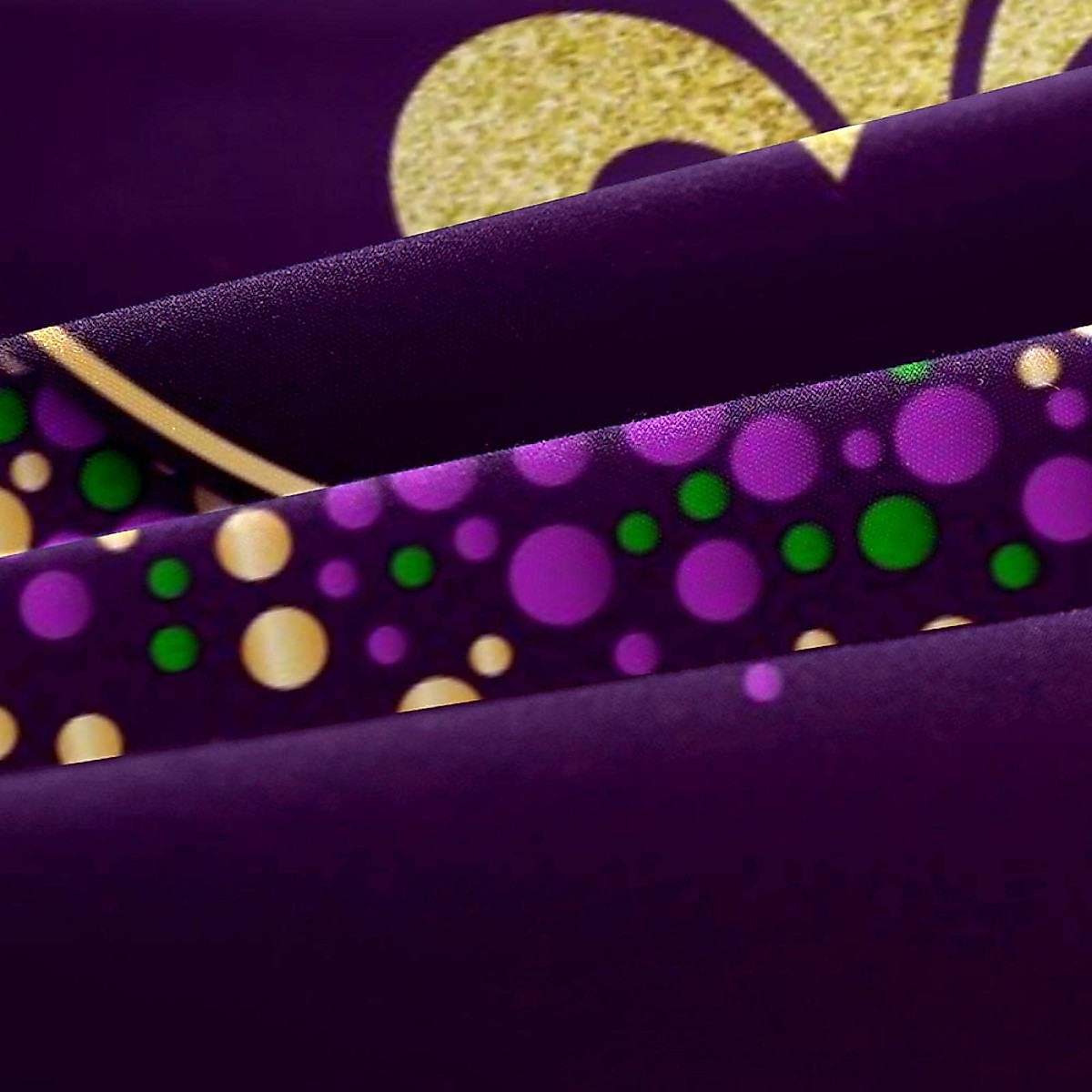 Wu5dra Duvet Covers Set Queen Size Mardi Gras Golden Glitter Fleur De Lis - Soft and Breathable Microfiber Comforter Bedding Set with Zipper Closure for Kids Women Men, 1 Duvet Cover 2 Pillowcase