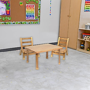 Children’s Factory NaturalWood 30" Square 18" H Toddler Table, AB7800L18, Girls and Boys Homeschool, Preschool and Daycare Furniture, Kids Playroom Activity Table