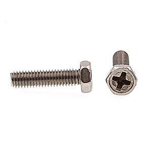 Prime-Line 9012691 Machine Screw, Phillips Indented Hex Head, #10-32 X 3/4 in, Grade 18-8 Stainless Steel, Pack of 100