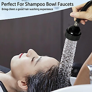 2 Packs Shampoo Bowl Hose and Sprayer, Salon Spray Head with Rubber Hose to Attach Shampoo Bowl Faucet Vacuum Breaker, Sink Replacement Part for Salon, Barber Shop, Spa, 1/4" Thread