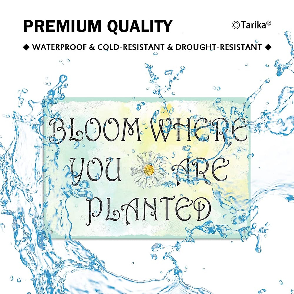 Bloom Where You are Planted 8X12 Inch Tin Retro Look Decoration Crafts Sign for Home Kitchen Bathroom Farm Garden Garage Inspirational Quotes Wall Decor