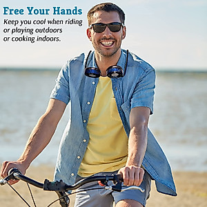 Koonie 10000mAh Neck Fan, 48hrs Working Portable Neck Fan with 6 Speeds, Battery Operated USB Rechargeable Fan, 360° Neck Rotation, Hands Free Personal Fan for Climbing, Hiking, Outdoors