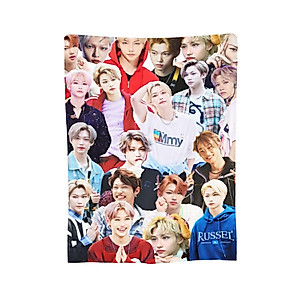 Blanket Stray Kids Lee Felix Soft and Comfortable Wool Fleece Throw Blankets for Sofa Office car Camping Yoga Travel Home Decoration Cozy Plush Beach Blanket Gift…