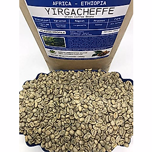 5 Pounds – African - Ethiopia Yirgacheffe - Unroasted Arabica Green Coffee Beans – Varietal Ethiopian Heirloom – Drying/Milling Process Washed SunDried – Unique Distinctive Taste - Includes Burlap Bag