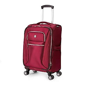 SwissGear Checklite Carry On Luggage, 20 Inch, Color: Burgundy Velvet - Adjustable Handle