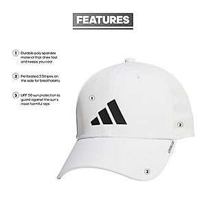 adidas Men's Gameday Structured Stretch Fit Hat 4.0, White/Black, Large-X-Large