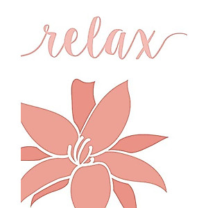 Relax Soak Unwind Breathe Pink White Blend Bath Flowers Prints, 4 (8x10) Unframed Photos, Wall Art Decor Gifts Under 20 for Home Office Studio College Student Teacher Floral Garden Yoga Inspired Fans