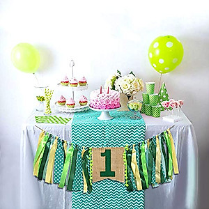 Jungle Theme Baby First Birthday Party Highchair Banner Boy Girl High Chair Bunting Garland Decoration