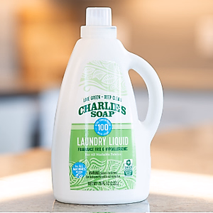Charlie’s Soap Laundry Liquid (100 Loads, 1 Pack) 75.0 Fl Oz Natural Deep Cleaning Hypoallergenic Laundry Detergent – Eco-Friendly, Safe and Effective