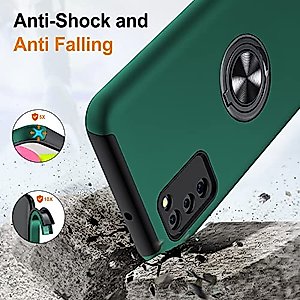 JAME for Samsung A03s Case, Samsung Galaxy A03s Case with Screen Protector[2 Pcs], Slim Soft Shockproof Phone Case with Rotation Kickstand [Magnetic Car Mount Feature] for Glaaxy A03s Case-Green