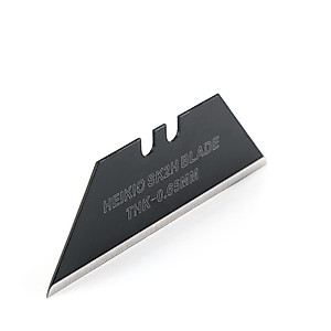 HEIKIO Utility Knife Blades, Pack of 10 Standard Replacement Blades for Heavy Duty Utility Knives and Box Cutters, Made of Black Carbon Steel, Thicker and Sharper than Normal Silver Blades