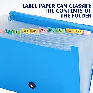 Tinlade 4 Pcs Expanding File Folder Organizer, A4 Letter, Bright Colors, Pocket Style, for School, Office, Home