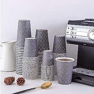 Lamosi 180 Pack 8oz Disposable Coffee Cups, Paper Cups, Hot/Cold Drinking Cup, Grey Disposable Cup, Paper Hot Coffee Cup, Paper Cup for Office, Picnic, Cafes