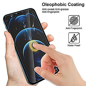 [4Pack] 2 Pack Screen Protector Tempered Glass Compatible with iPhone 12 PRO 5G (6.1”)+2 Pack Camera Lens Protector Tempered Glass for iPhone 12 PRO, HD Clear Anti-Scratch Bubble Free Case Friendly