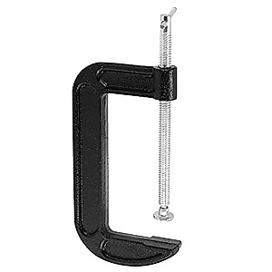 FUNSUEI 4 PCS 6 Inch C-Clamp, Malleable Iron C Clamp with Swivel Pad, Heavy Duty C-Clamp with 6 Inch Jaw Opening for Woodworking, Clamping, Welding, Black