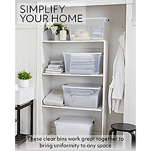 Rubbermaid Cleverstore 71 Qt Storage Bins with Lids, Latching Plastic Storage Container for Home Organization and Containers for Organizing, (4 Pack)