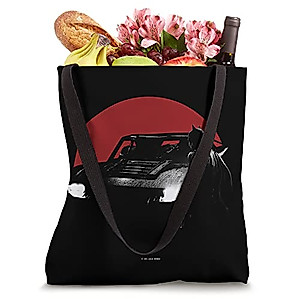 The Batman Red Moon And Batmobile Tote Bag