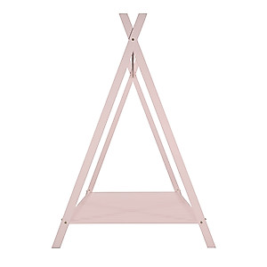 Twin House Bed for Kids, Metal Montessori Bed Tent Bed Frame Floor Play House Bed with Slat for Girls Boys, No Box Spring Needed - Pink
