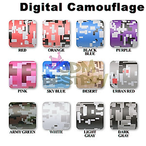 Free Tool Kit White Camouflage Digital Camo Vinyl Wrap Decal Sticker Bubble Free Car Self Adhesive Film - 60"x120" (5FTx10FT)