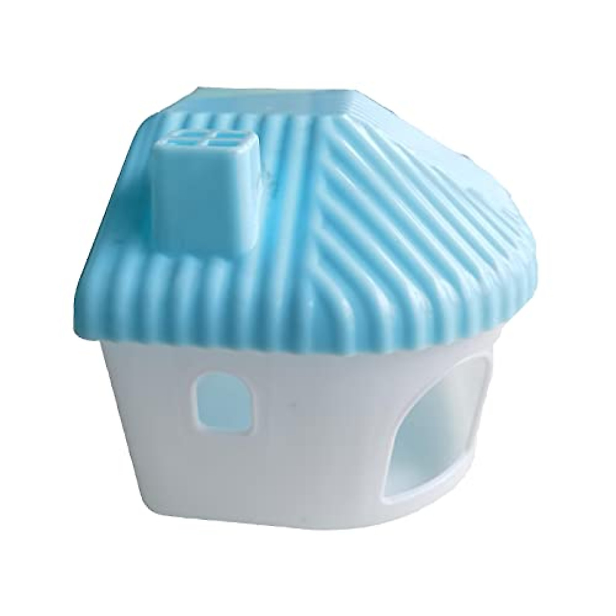 WOWOWMEOW Hamster Plastic House Hideout Small Animals Cage Corner Hideouts Habitat Decor for Dwarf Hamsters Gerbils Mice (Blue)