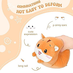 AIXINI 8 inch Cute Yellow Hamster Plush Stuffed Animal Cylindrical Body Pillow,Super Soft Cartoon Hugging Toy Gifts