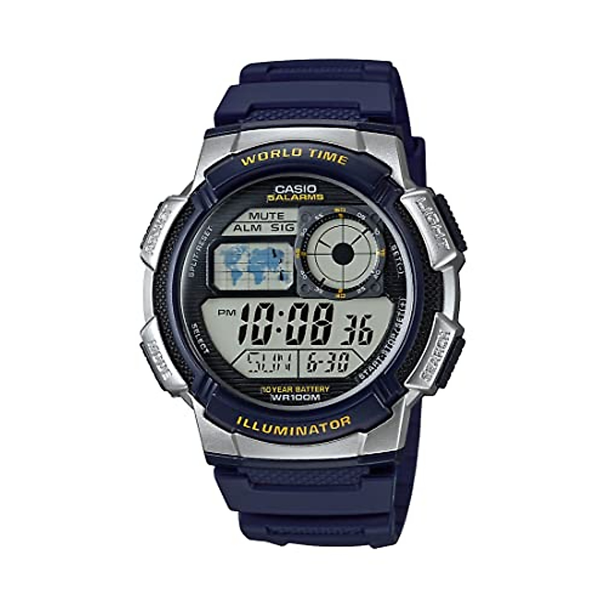 Casio Men's '10-Year Battery' Quartz Resin Watch,(Model: AE1000W-2AV)